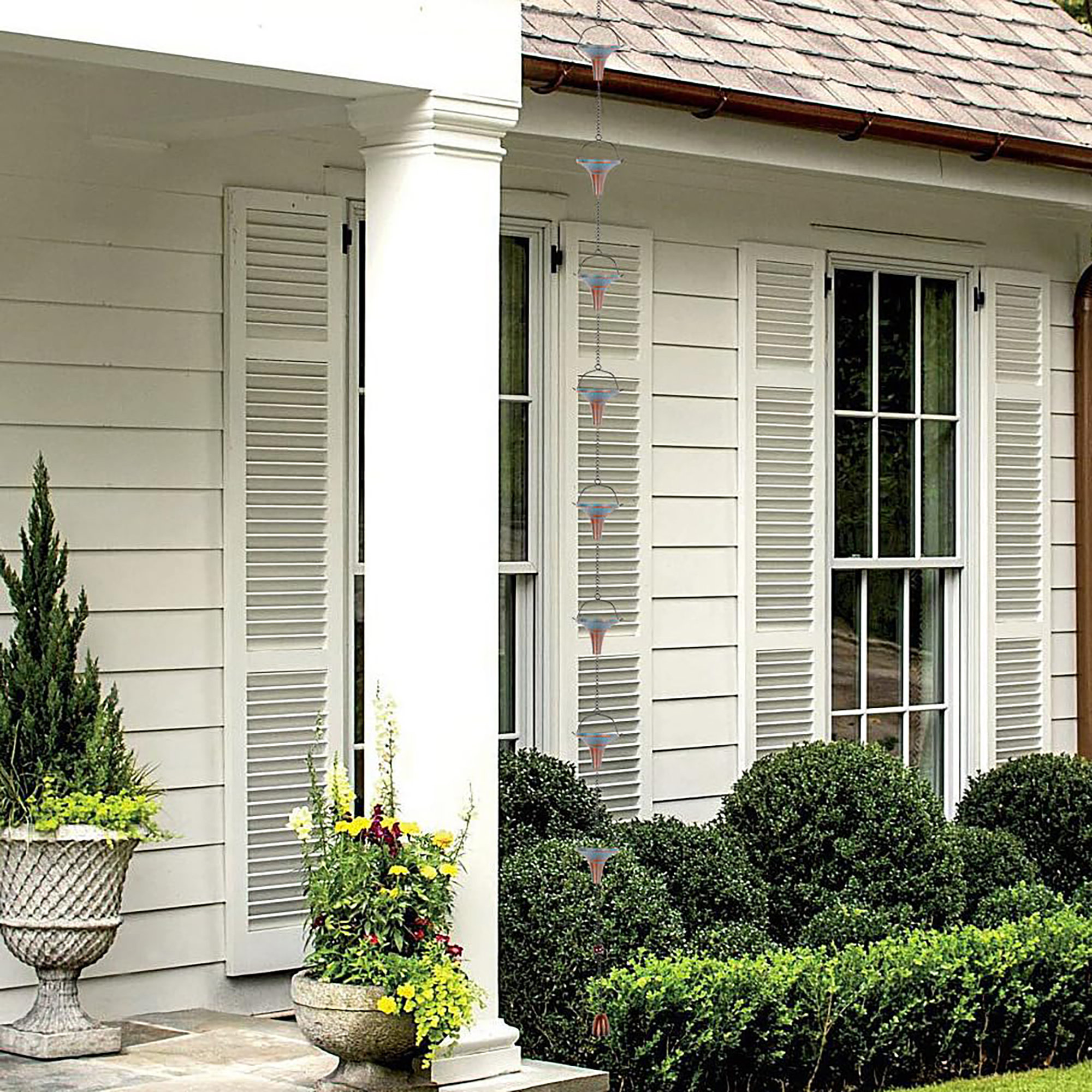 Brayden Studio® 10 Ft Gutter Rain Chain, Metal Rainwater Collection ...