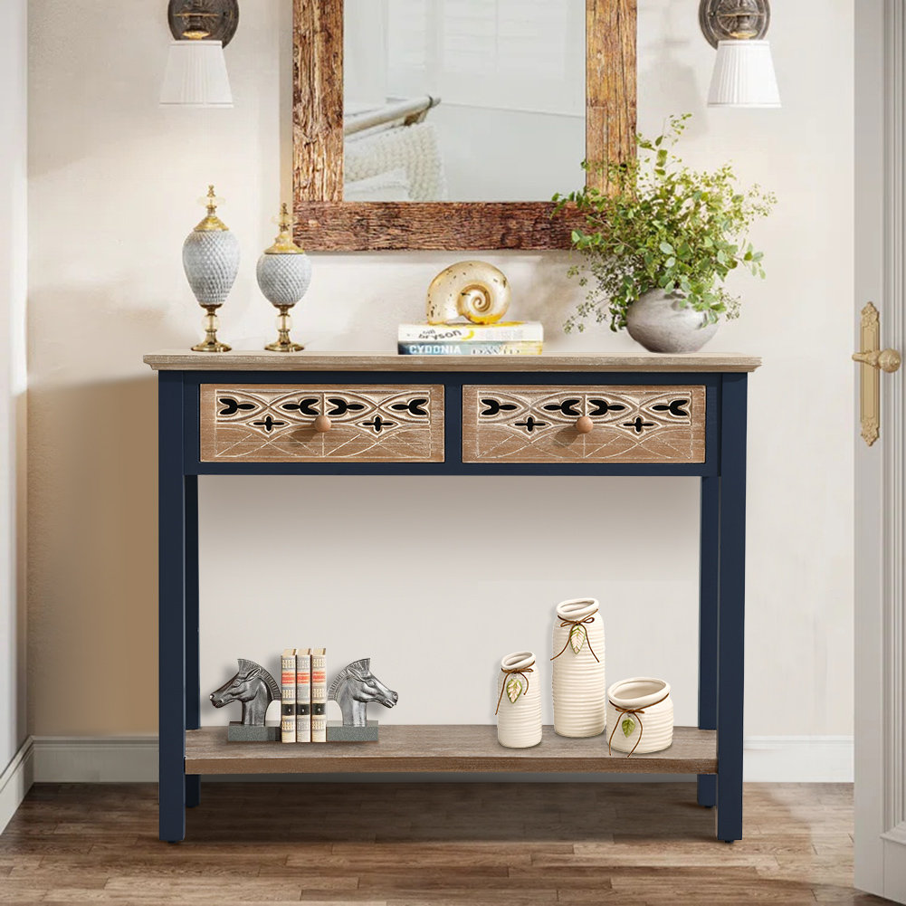 Red Barrel Studio Fienley 39'' Farmhouse Console Table with 2-Drawer ...