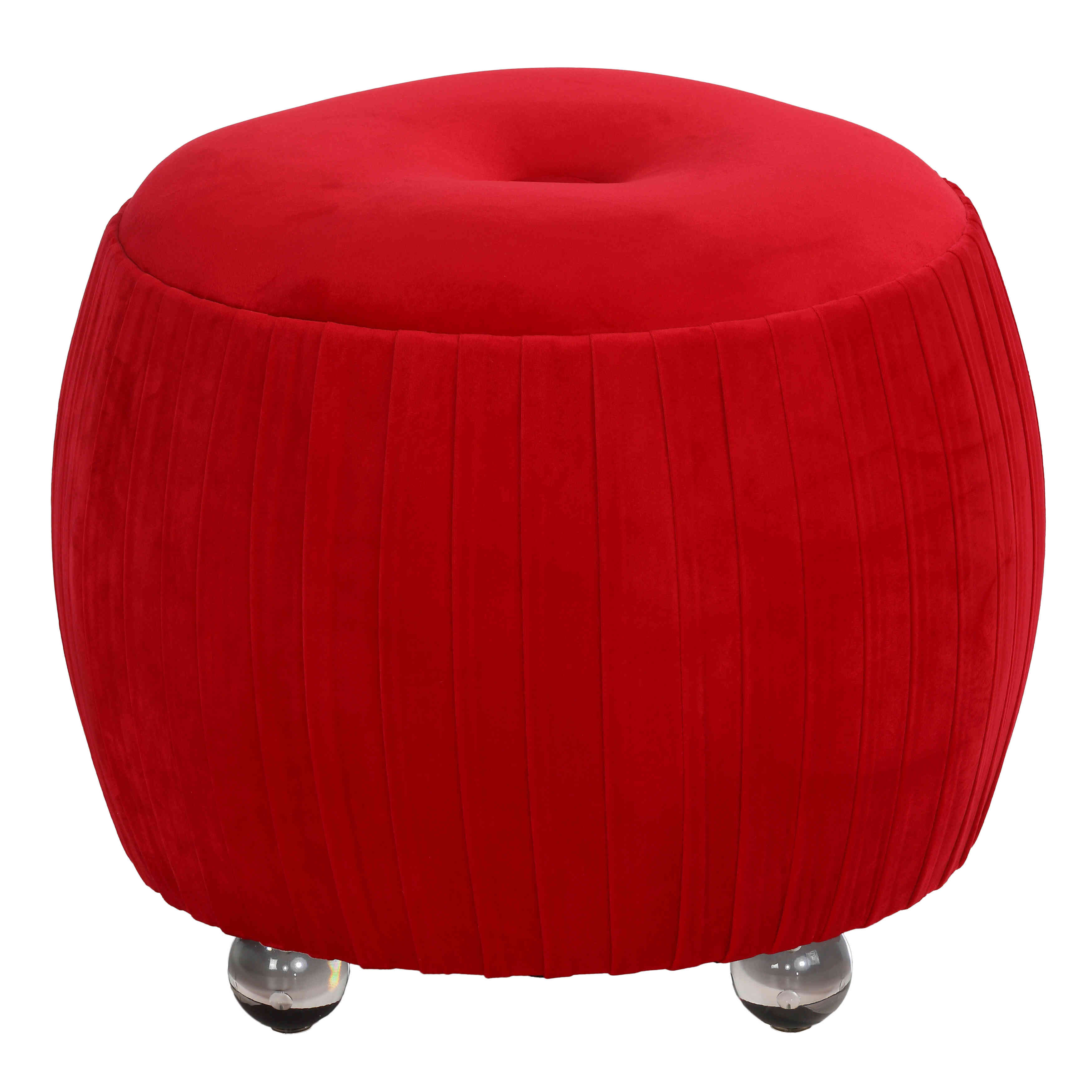 Everly Quinn Gerven 18" Wide Round Pouf Ottoman | Wayfair