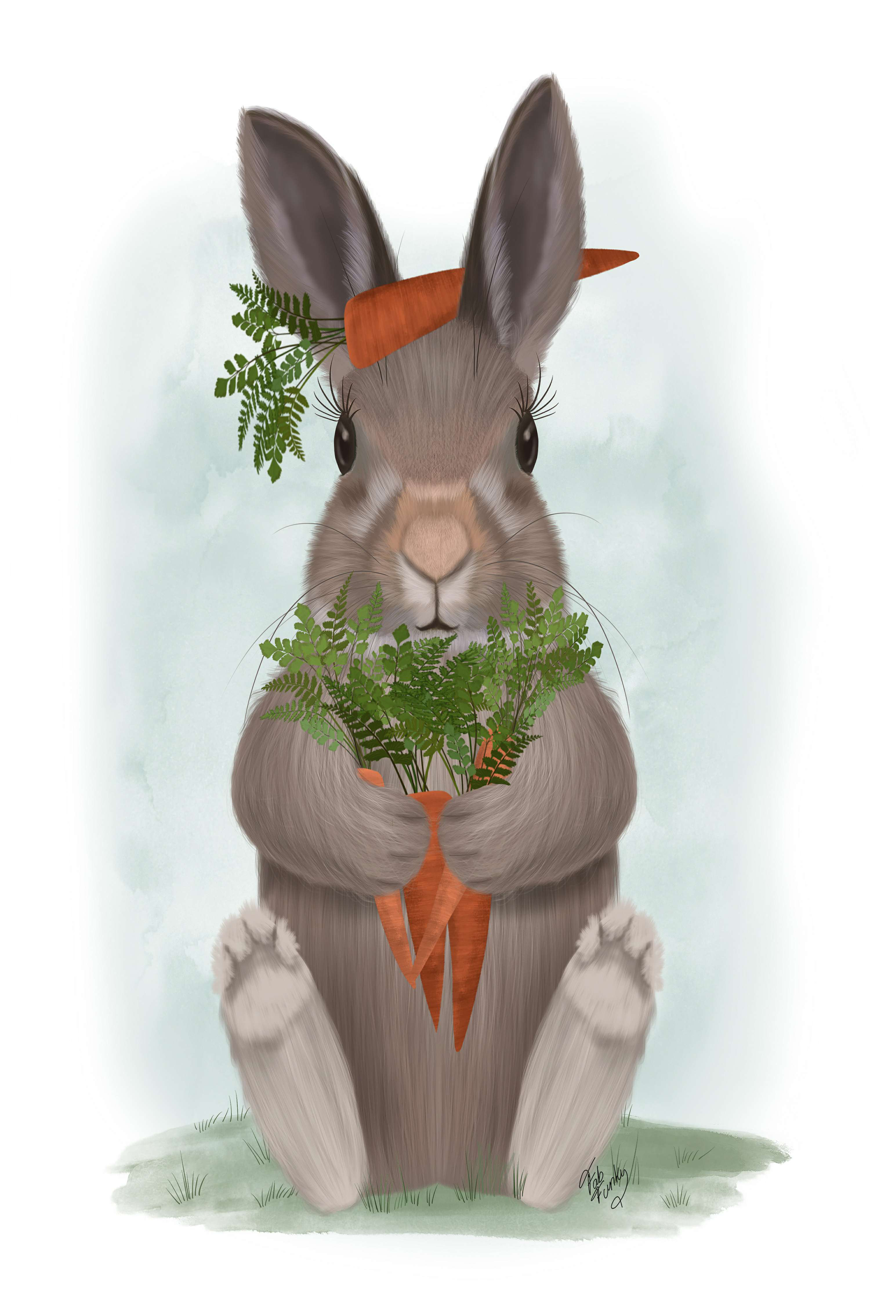 August Grove® Rabbit Carrot Hug - Wrapped Canvas Print | Wayfair