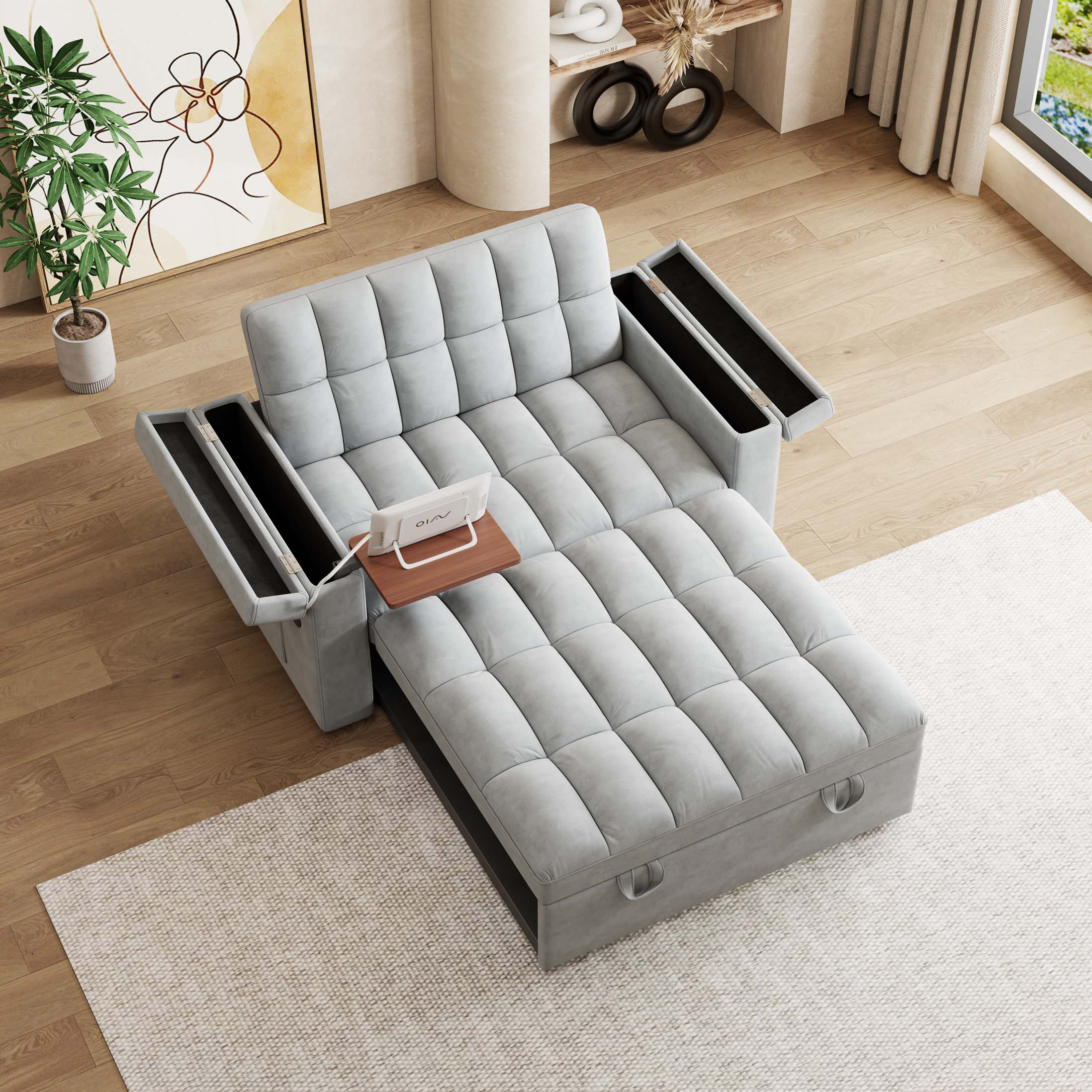 Orren Ellis 65-inch 3-in-1 foldable large-sized computer desk sofa bed ...