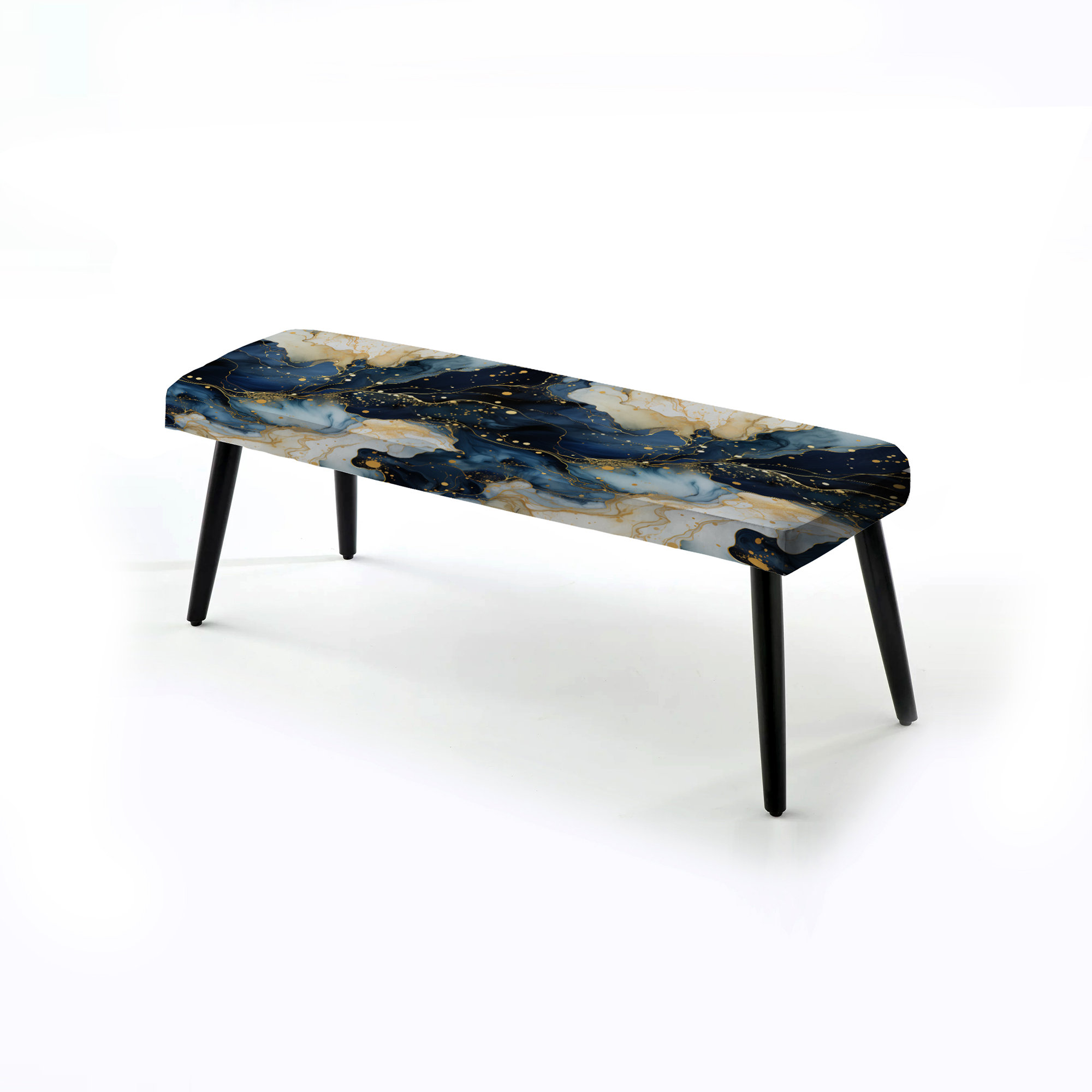 Design Art Celestial Gold And Blue Marble Pattern - Marble Upholstered ...