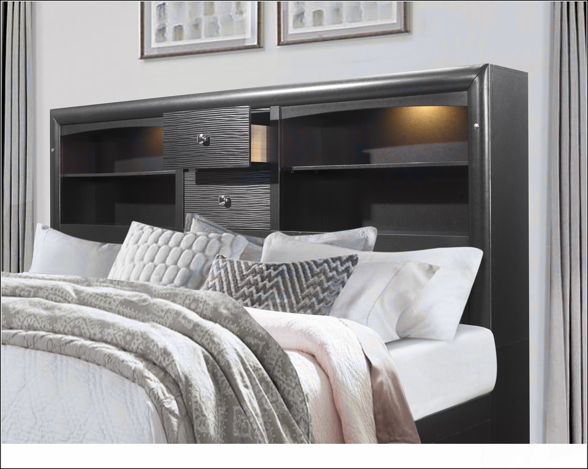 Lark Manor™ Grey Queen Bed Sturdy and durable, modern and simple ...