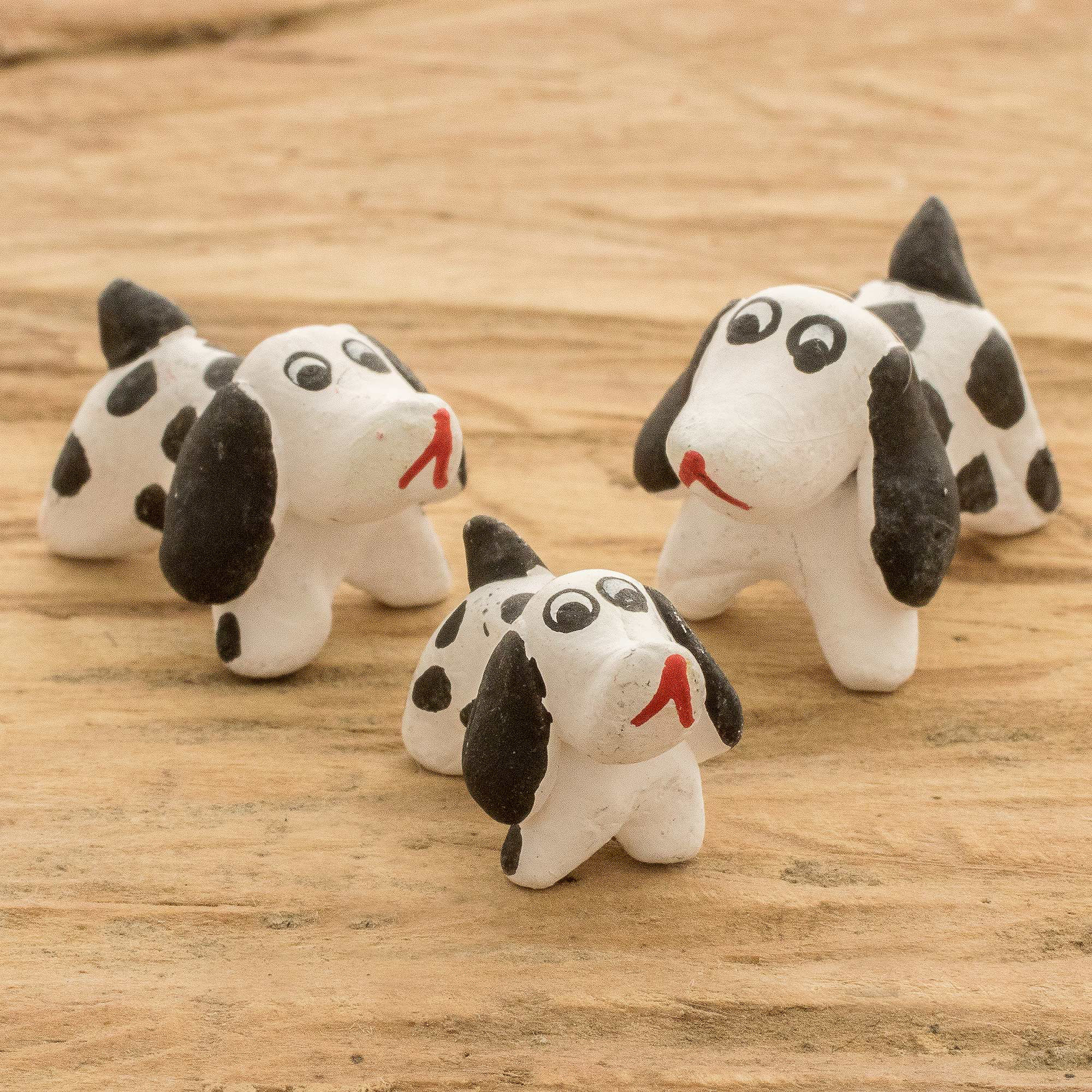 Red Barrel Studio® Handmade Dalmatian Family Ceramic Figurines (Set Of ...