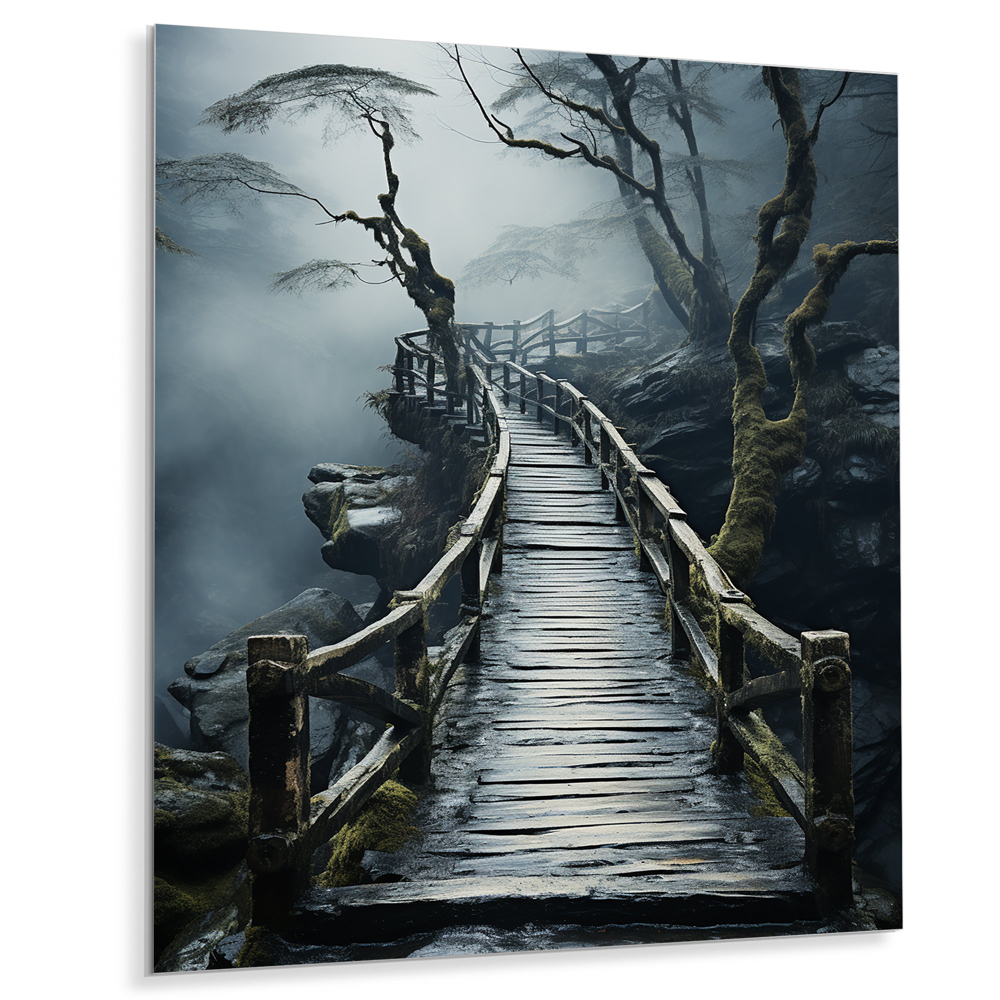 Millwood Pines Grey Bridge Tranquil Passage Slate - Cityscapes Metal ...