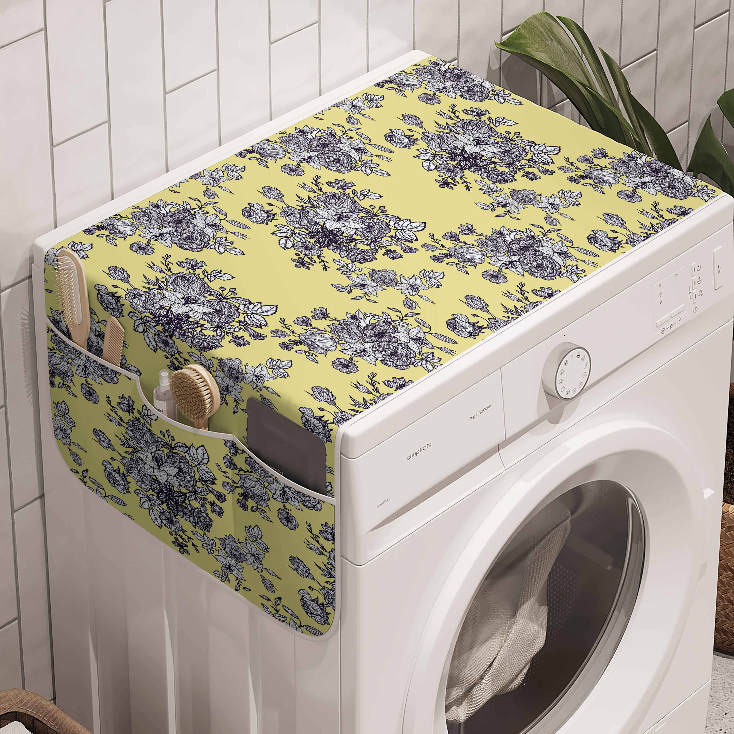 East Urban Home Floral Washing Machine Organizer Pack of 2 47" x 18.5 ...