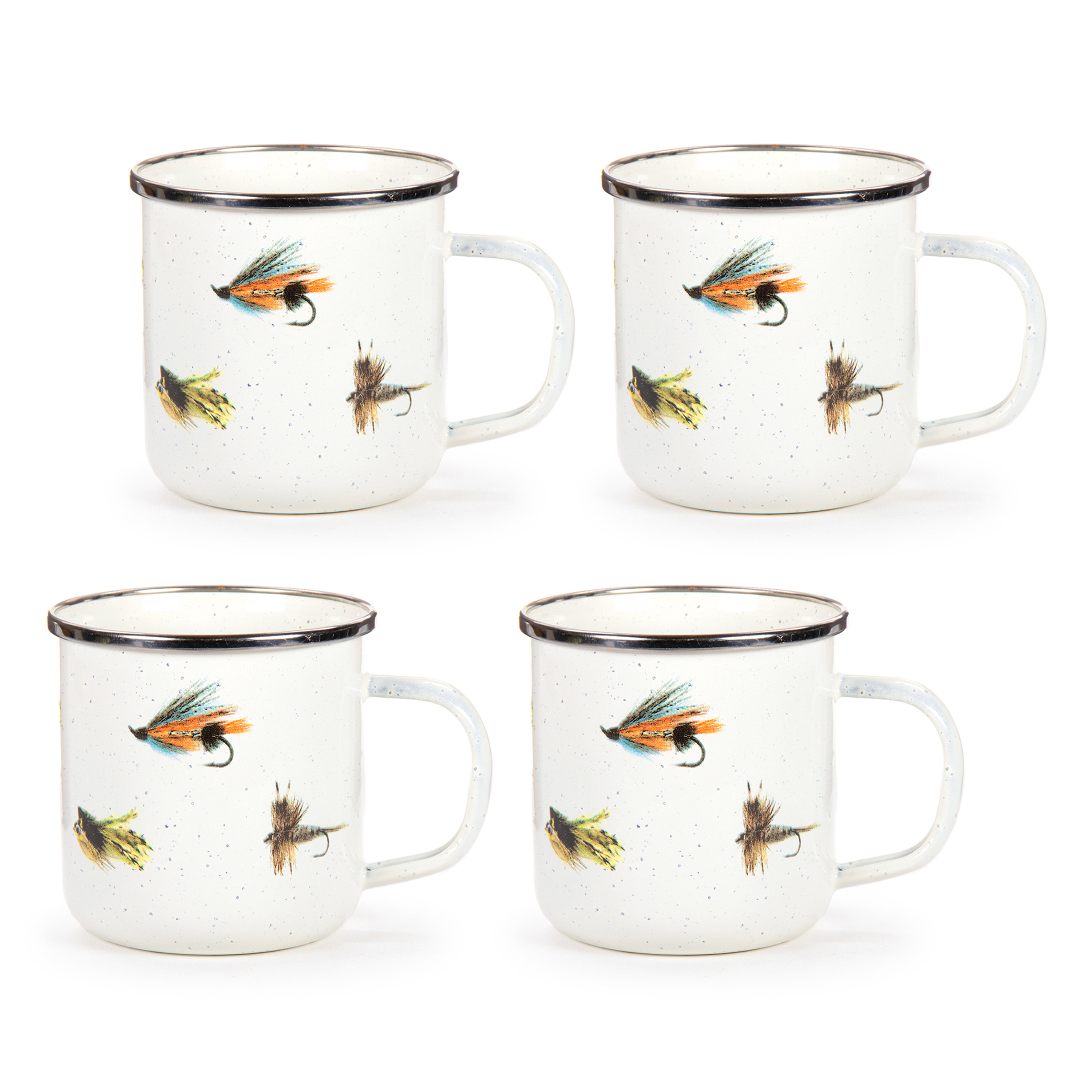 Golden Rabbit Set of 4 Fishing Fly Adult Mugs | Wayfair