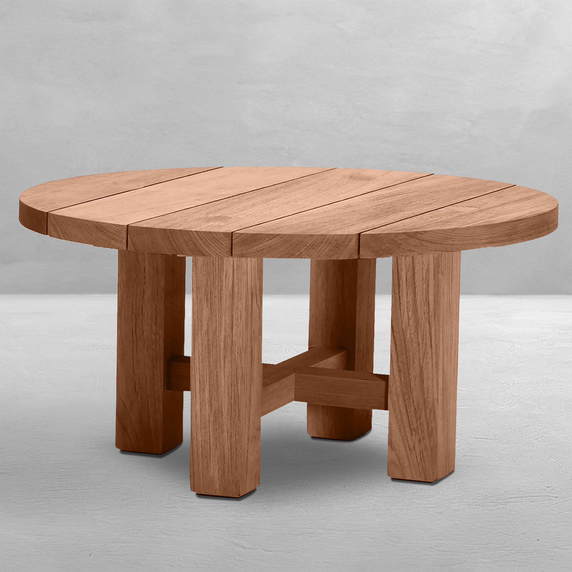 Summer Classics Croquet Teak Round Outdoor Coffee Table 40. 25 in. W x ...