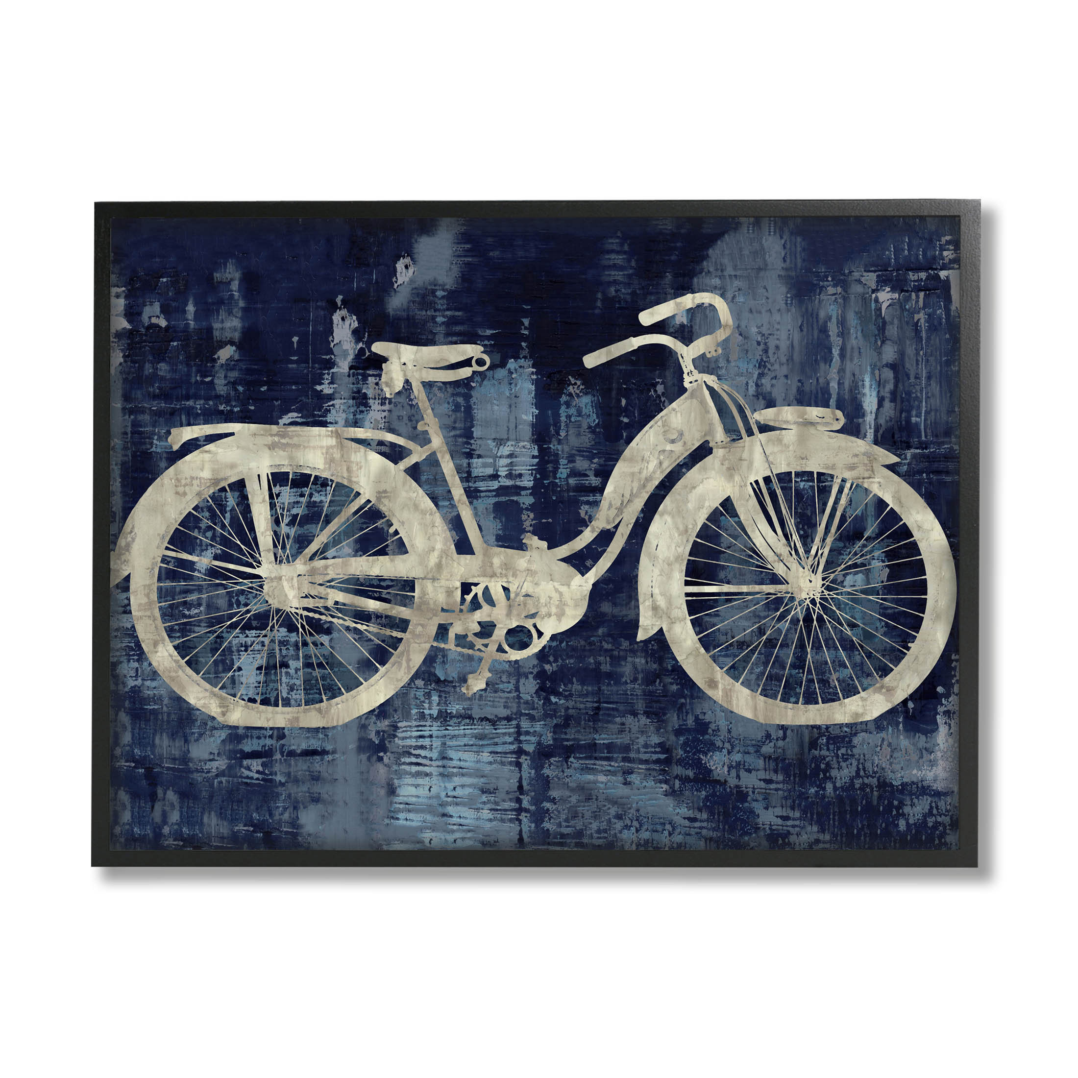 Stupell Industries Rustic Bicycle Brushed Silhouette Framed Giclee Art ...
