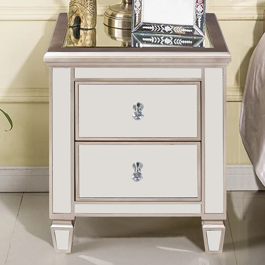 Everly Quinn Laurine 2 Drawer Nightstand & Reviews | Wayfair