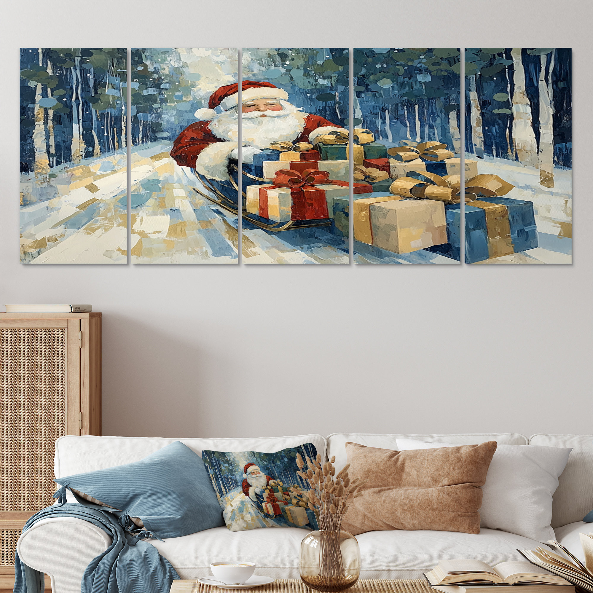 The Holiday Aisle® Christmas Santa Red Gift Giving - Christmas Santa ...