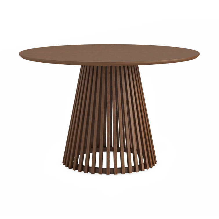 Latitude Run Camden Dark Oak 120cm Slatted Round Dining Table | Wayfair ...