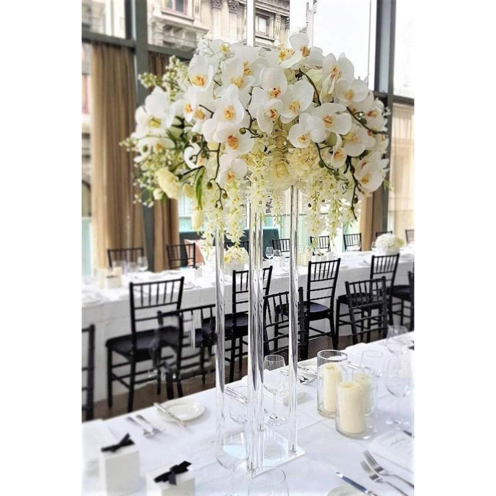 Everly Quinn Acrylic Harlow Wedding Flower Stand Rectangular Tall ...