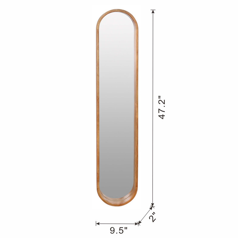 Millwood Pines Landyn Rounded Corner Slim Profile Full Length Mirror ...