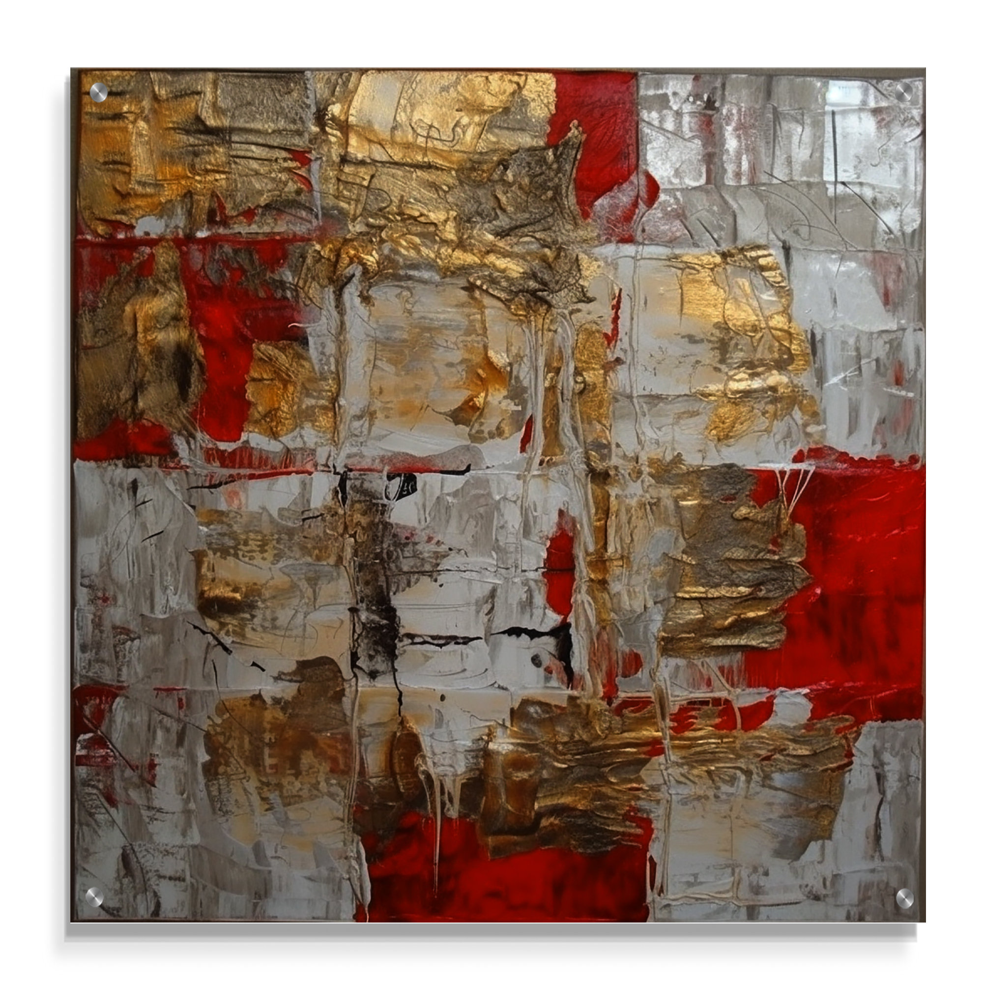 Ivy Bronx Cardinal Sin Retro Delight Abstract Red & Gold I - Abstract ...
