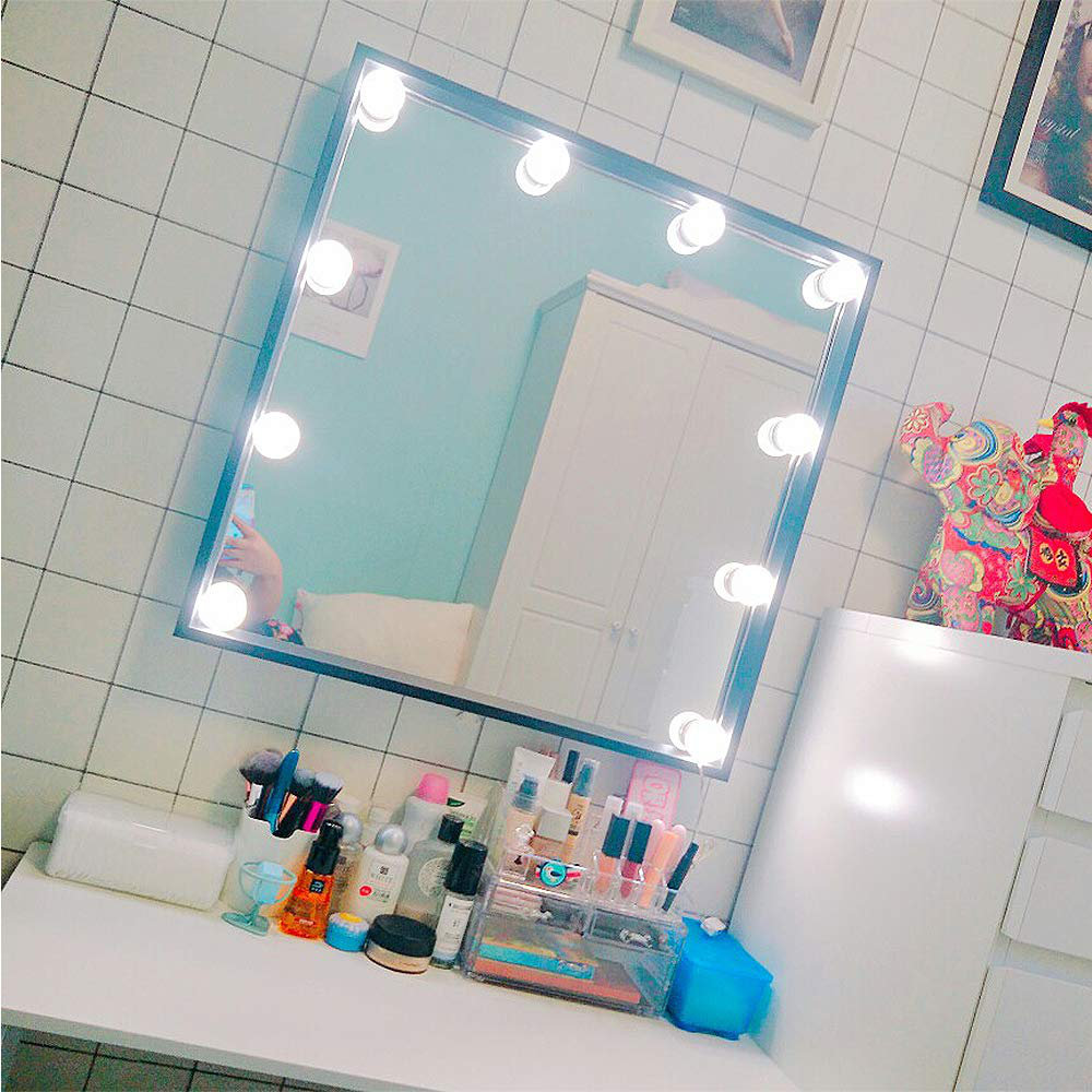 Ebern Designs Vanity Mirror Lights, 10 Dimmable Bulbs DIY Hollywood ...