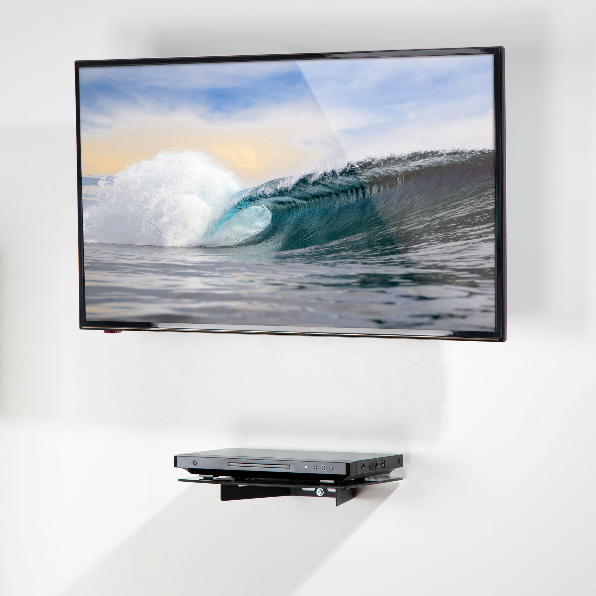 Mount-it Mount-It! Tempered Glass Cable Box Wall Mount Shelves for AV ...