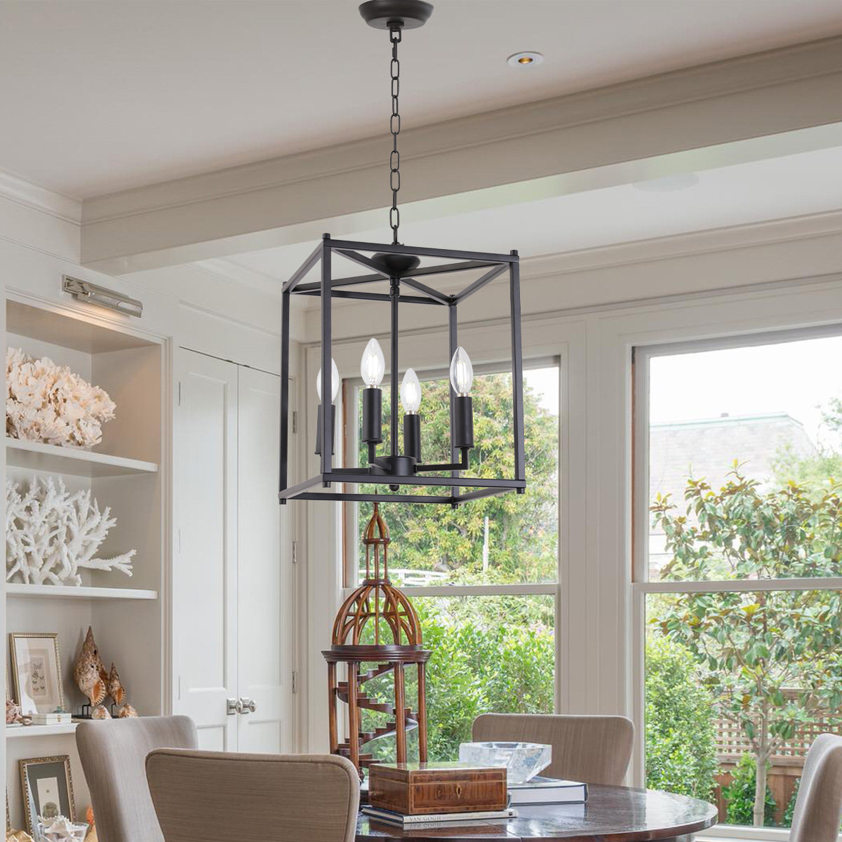 Gracie Oaks Alberici 4 - Light Matte Black Square/Rectangle Pendant ...