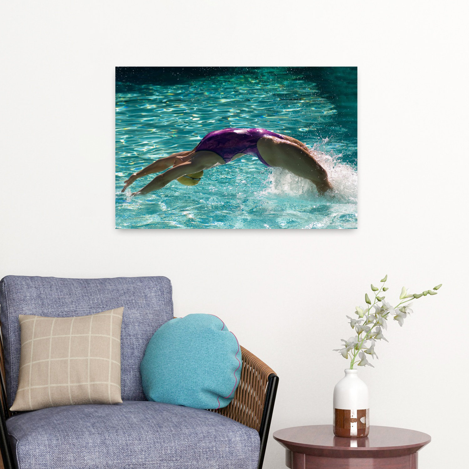 Latitude Run® Side Profile Of A Young Woman Swimming The Backstroke In ...
