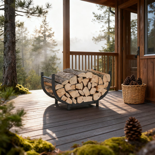 17 Stories Heavy-Duty Firewood Rack For Indoor And Outdoor Use, Rust ...