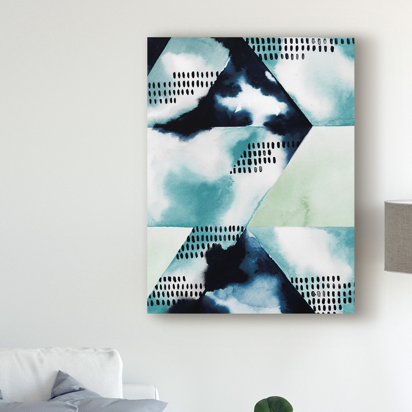 East Urban Home 'Blue Billow I' Acrylic Painting Print on Wrapped ...