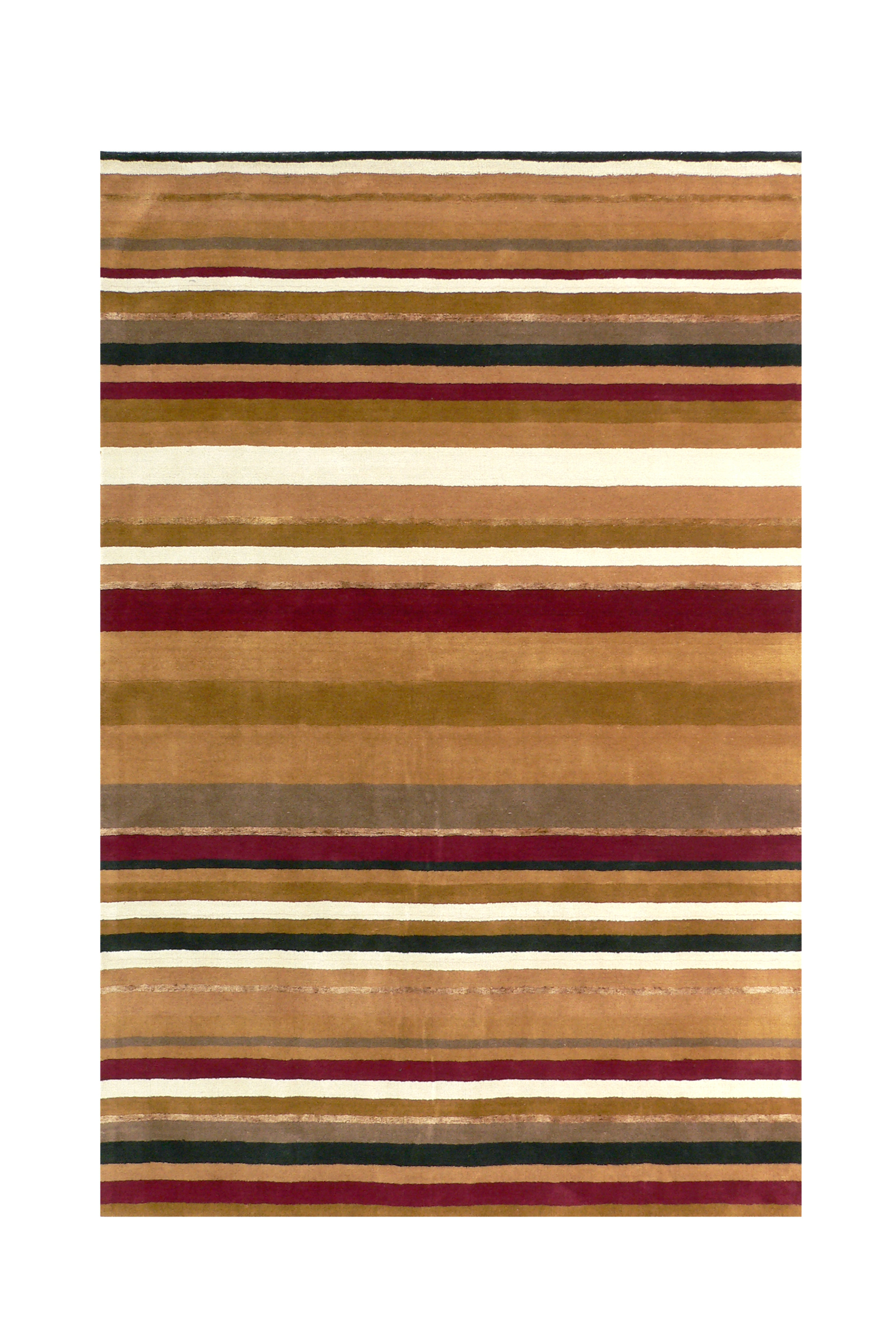 Ebern Designs Brigg Striped Handmade Tufted Wool/Silk Brown/Red/Green ...