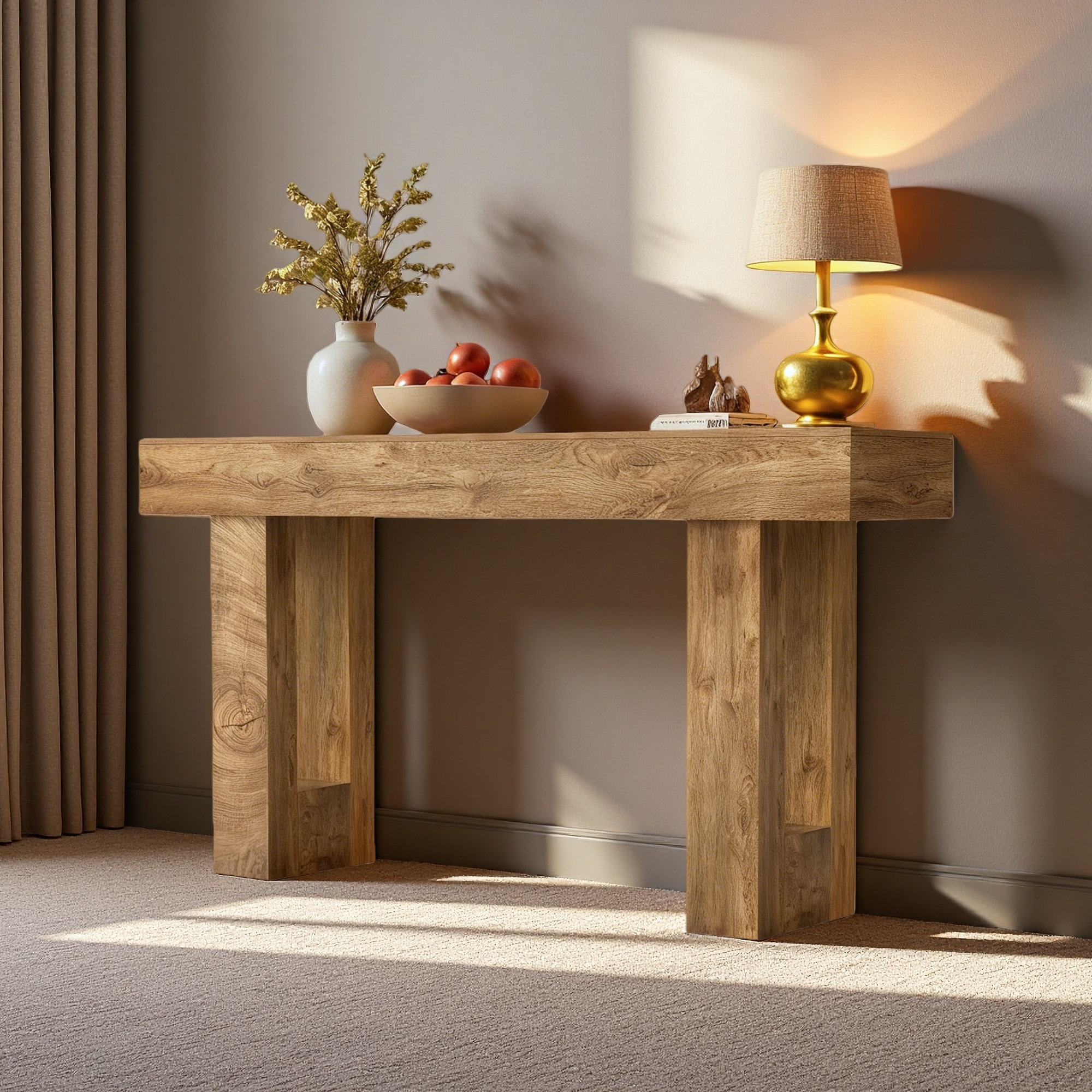 Latitude Run® 63'' Long Console Table, Farmhouse Entryway Table With ...