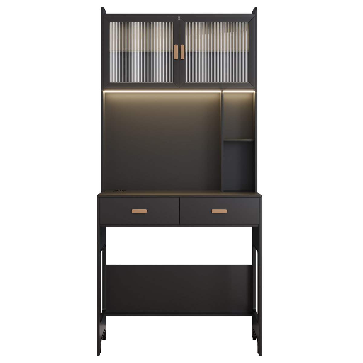 Latitude Run® Berwaldt 31.5'' W Rectangle Computer Desk with Hutch and ...