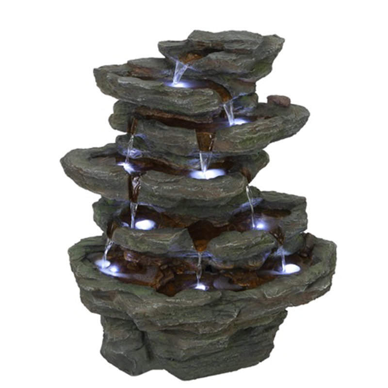 Hi-Line Gift Ltd. Stone Multi-Level Fountain with Light & Reviews ...