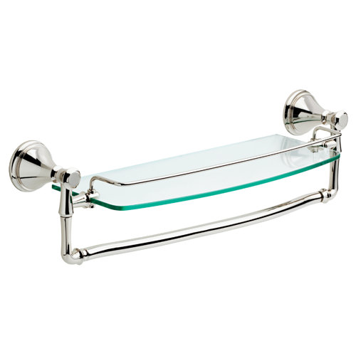 Delta Cassidy 18 in. Glass Shelf with Towel Bar & Reviews | Wayfair