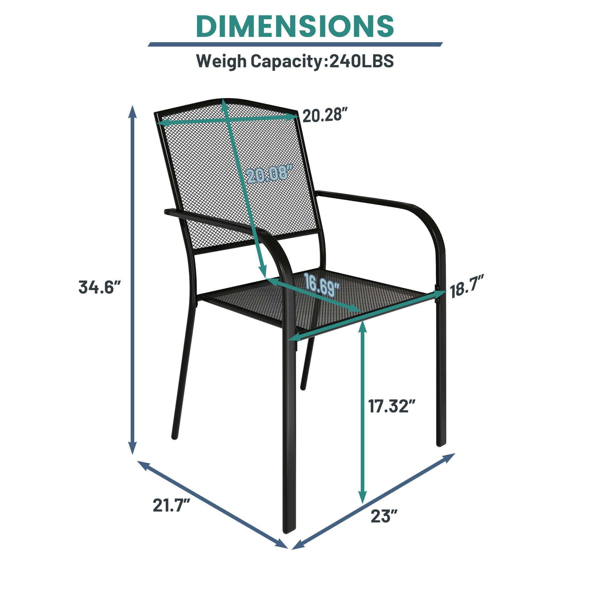 Lark Manor Outdoor Terrace Mesh Dining Chair With Metal Frame - Wayfair ...