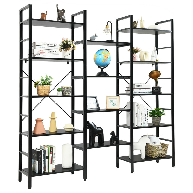 17 Stories 70" H x 71" W Metal Etagere Bookcase "& Reviews" | Wayfair