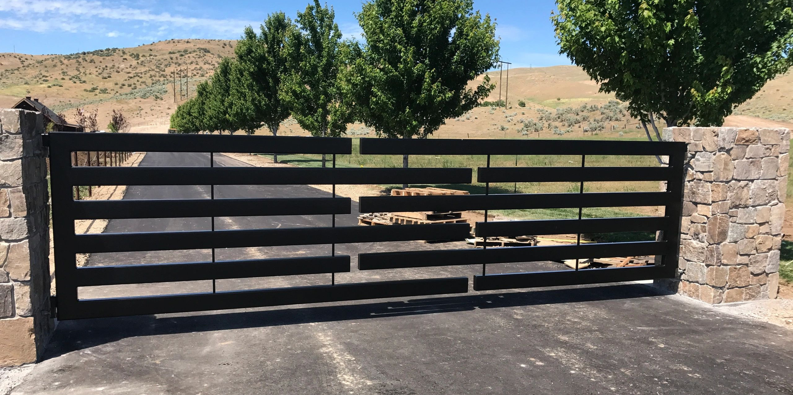 TAIMCO Unique and Gorgeous Square Metal Driveway Gate | Wayfair