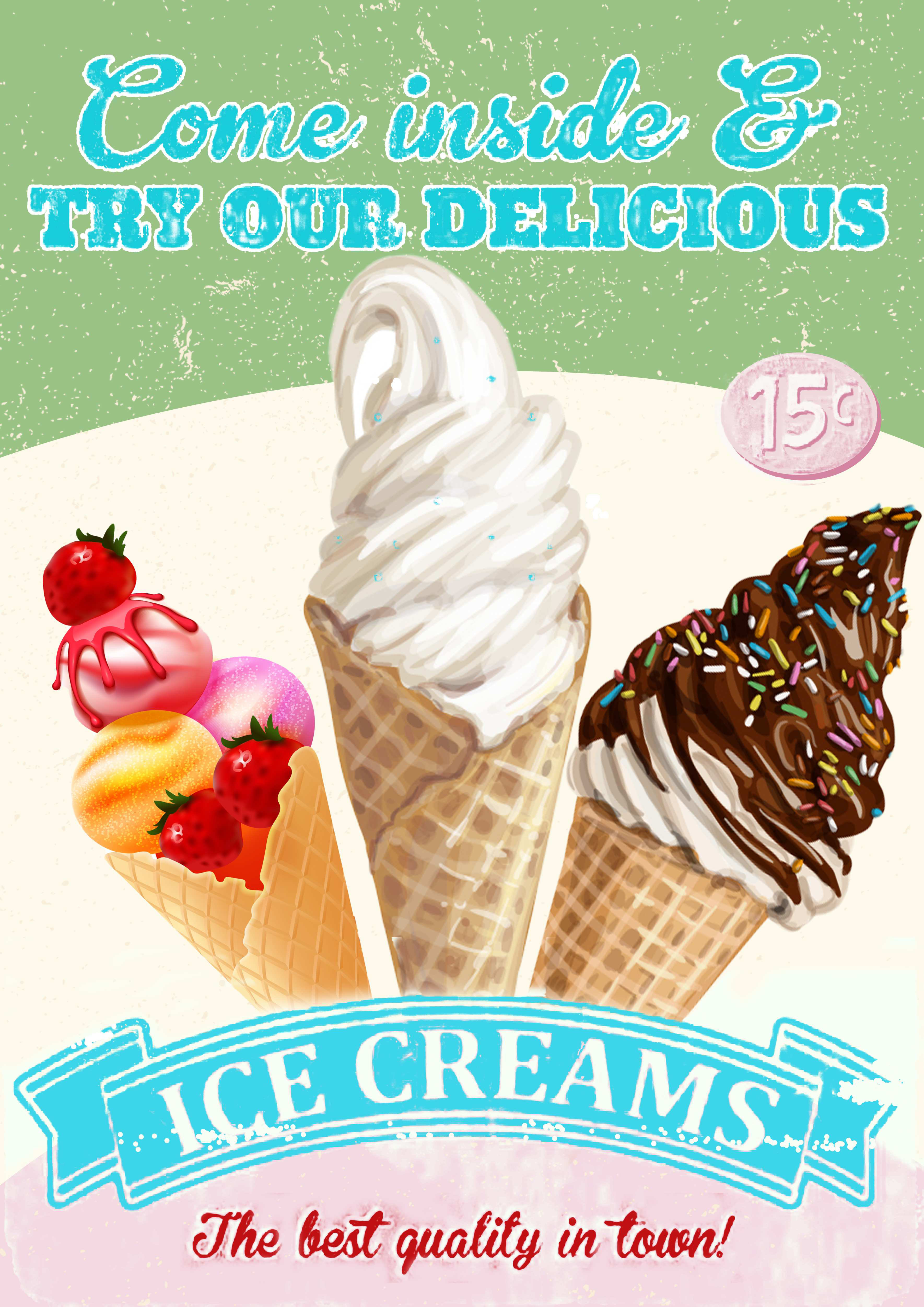 Happy Larry Ice Cream Parlour - Unframed Graphic Art | Wayfair.co.uk
