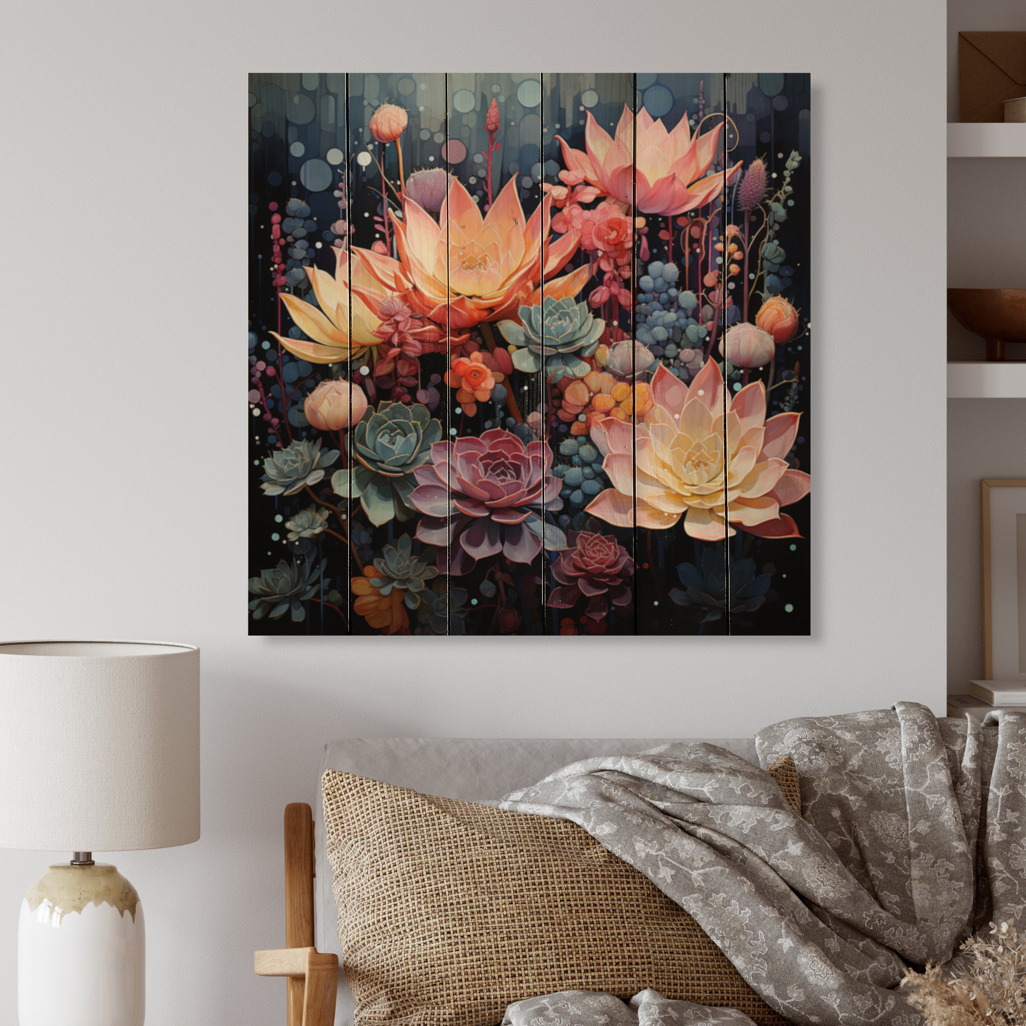 Red Barrel Studio® Janneth Succulent Serenade II On Wood Print | Wayfair