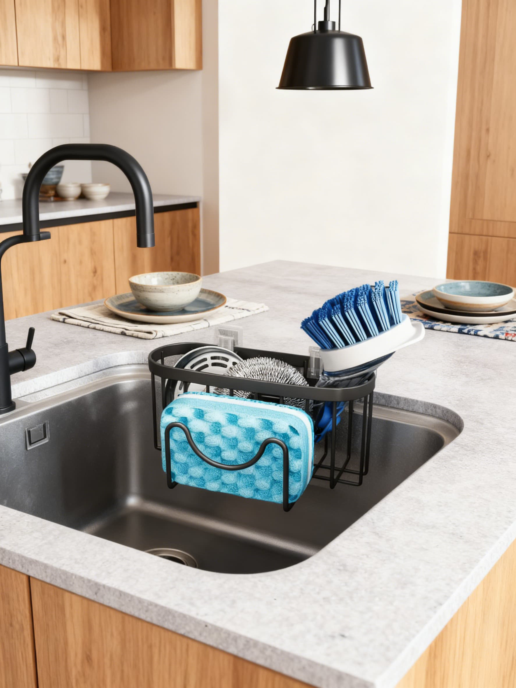 WKING Multifunctional M-Shaped Sponge Holder With Dual Installation ...
