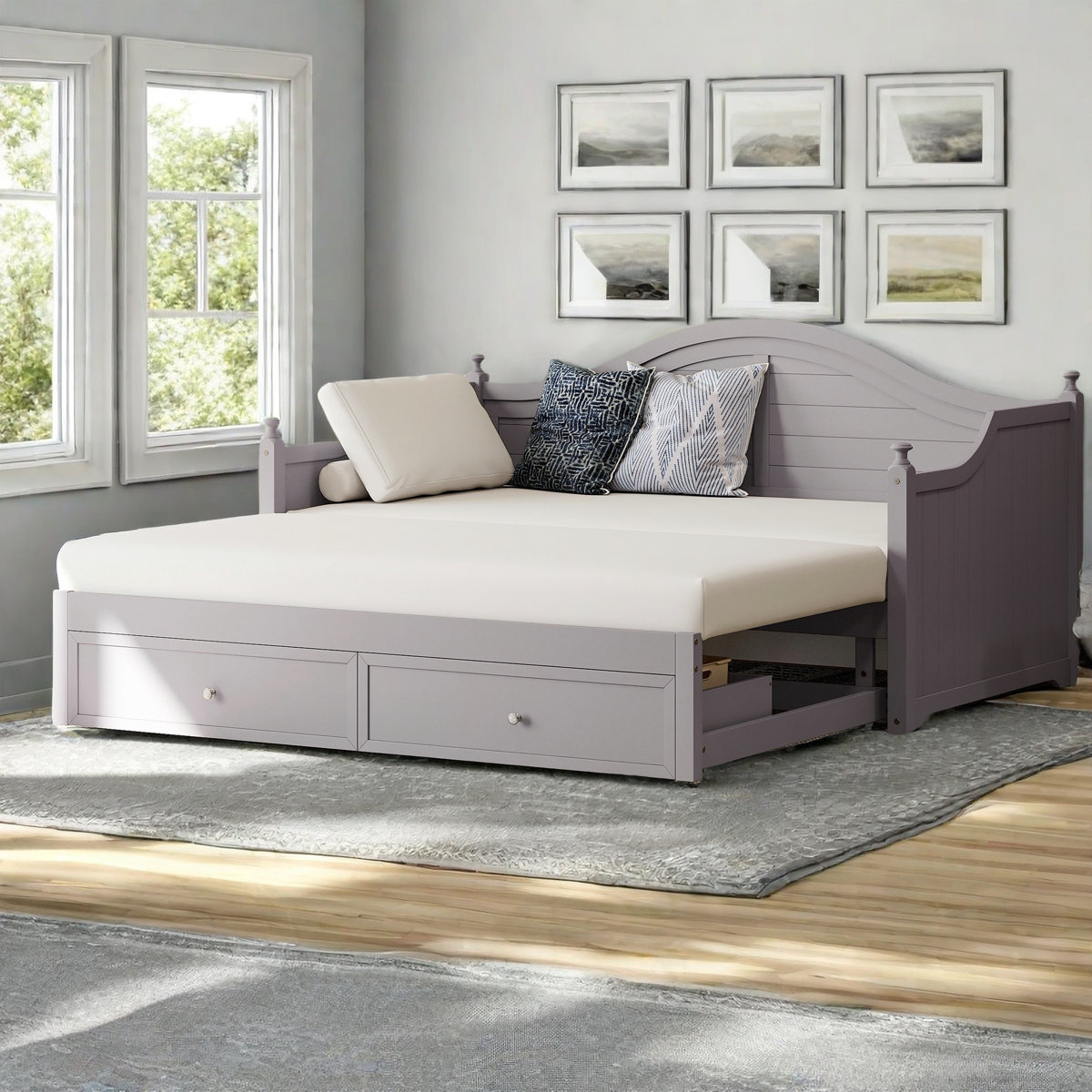 Harper&Bright Designs Convertible Daybed With Storage Drawers | Wayfair