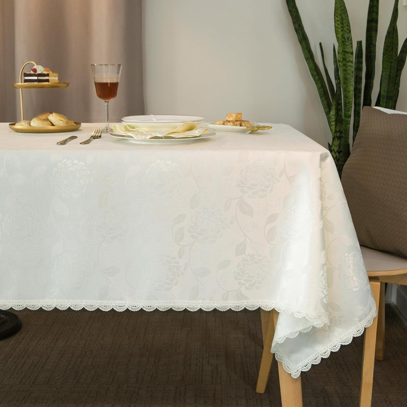 Lark Manor™ Lace Trim Rectangle Table Cloth | Wayfair