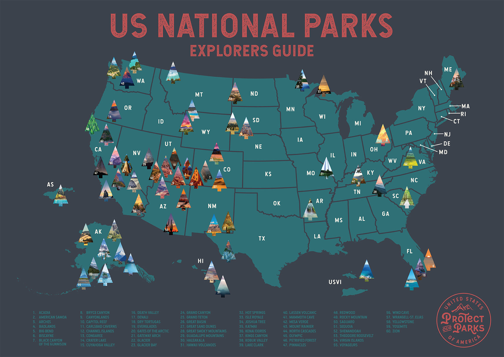 Epic Adventure Maps US National Park Scratch Off Map, 17" x 24 ...
