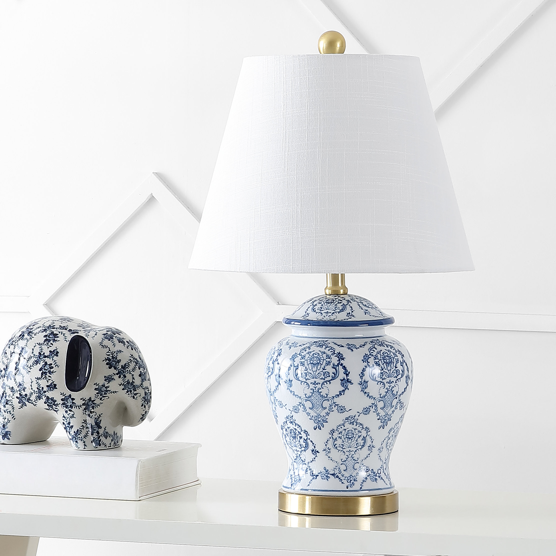 Alcott Hill® Kinton 22.25" Blue/White Standard Lamp & Reviews | Wayfair