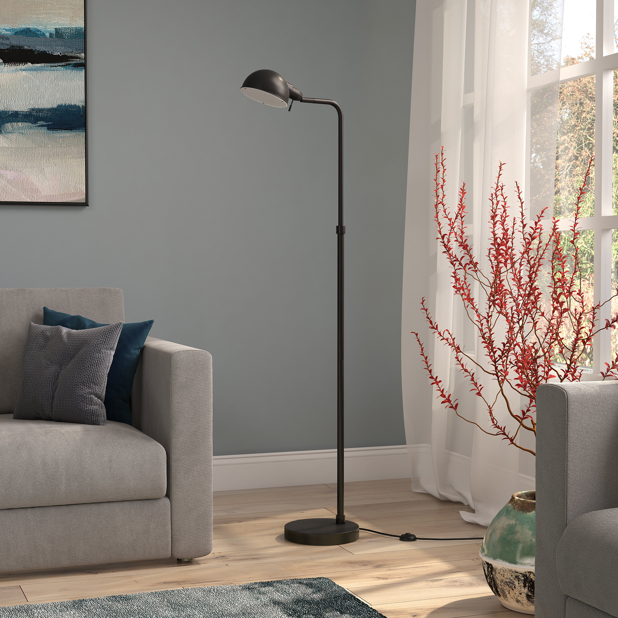 Everly Quinn Shikita 66" Tall Integrated LED Task/Reading Floor Lamp ...