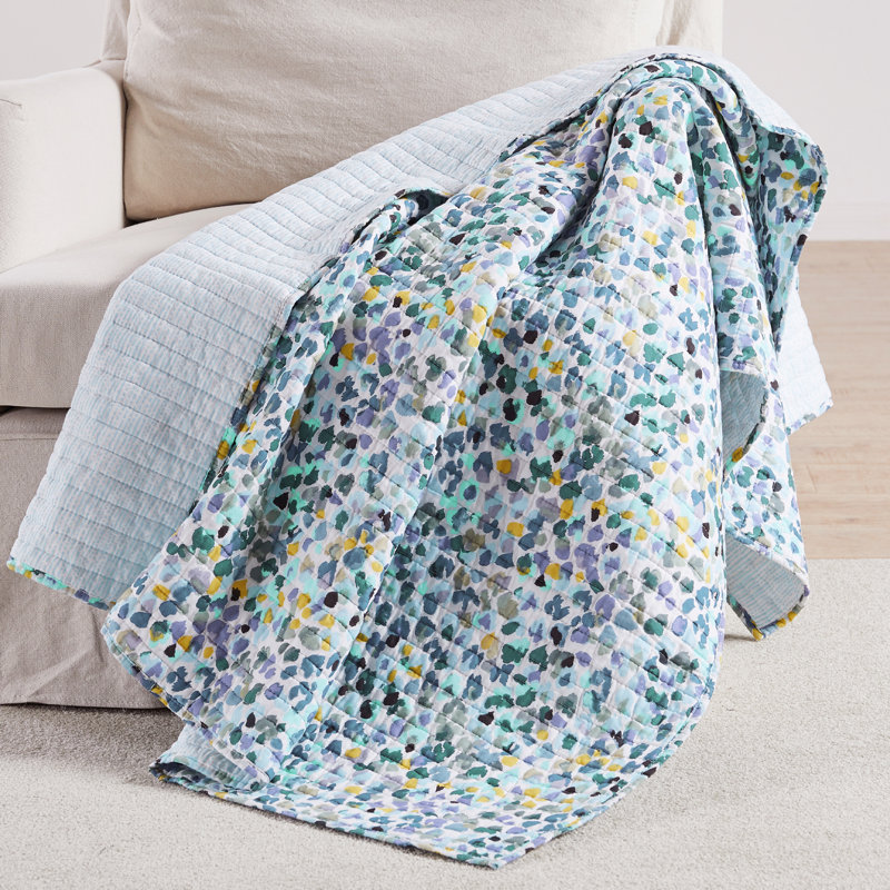 Levtex home Calico Blue Quilted Throw | Wayfair