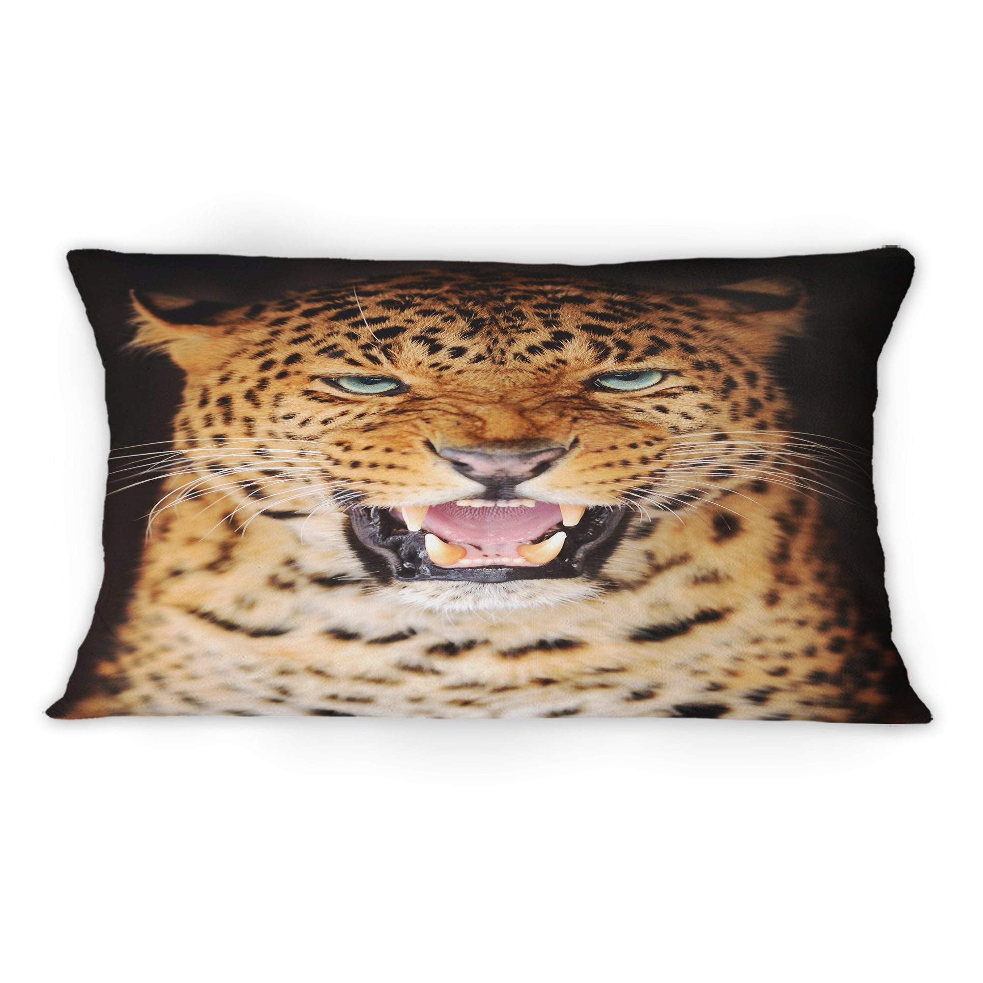 Design Art Portrait Of A Leopard I -1 Traditional Printed Throw Pillow ...