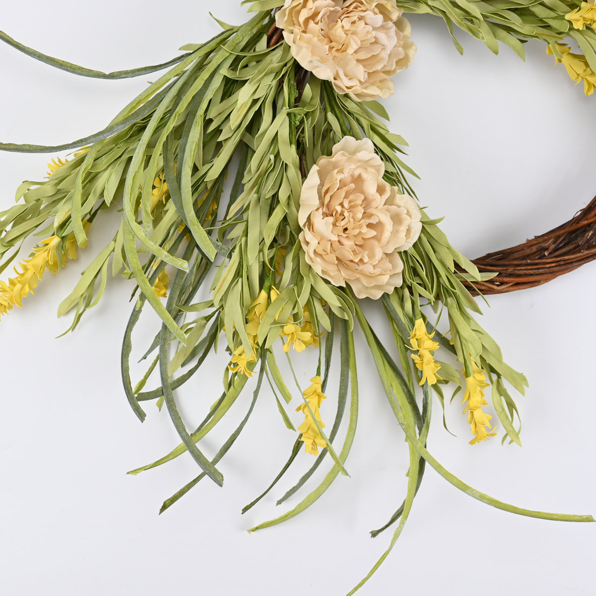 Primrue 28'' Spring Summer Peony Wreath for Front Door & Reviews | Wayfair