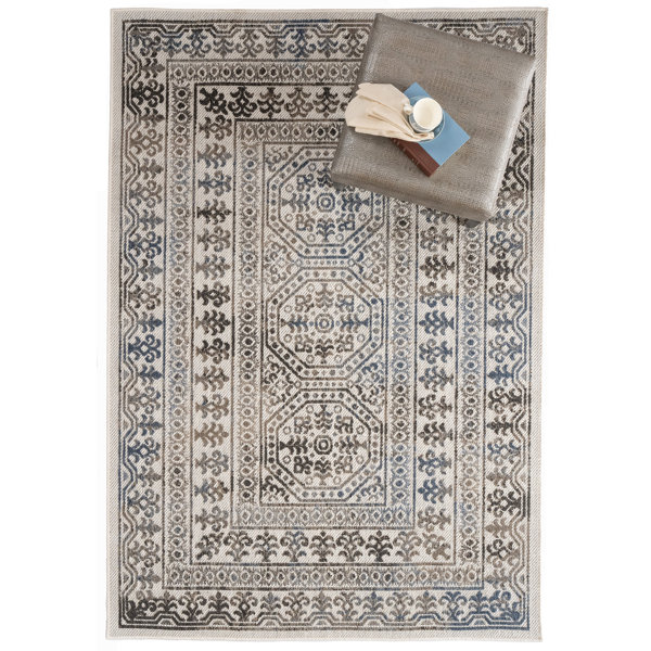Bungalow Rose Mashyia Blue Indoor/Outdoor Rug | Wayfair