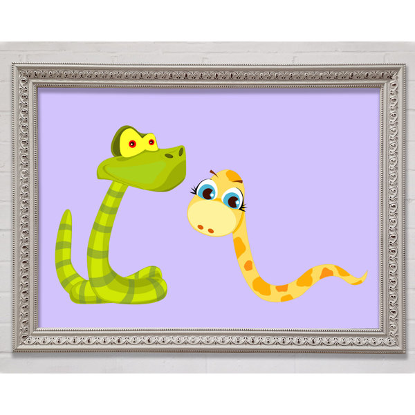 Zoomie Kids Two Snakes White Framed Print - Single Picture Frame Print ...