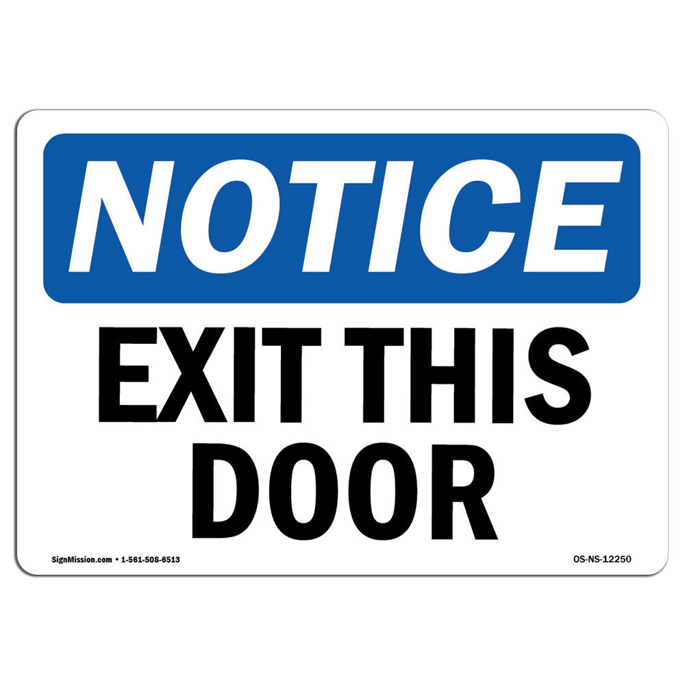 SignMission Exit This Door Sign | Wayfair