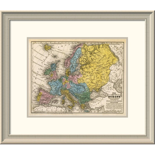 East Urban Home " Map Of Europe, 1839 " on Paper | Wayfair