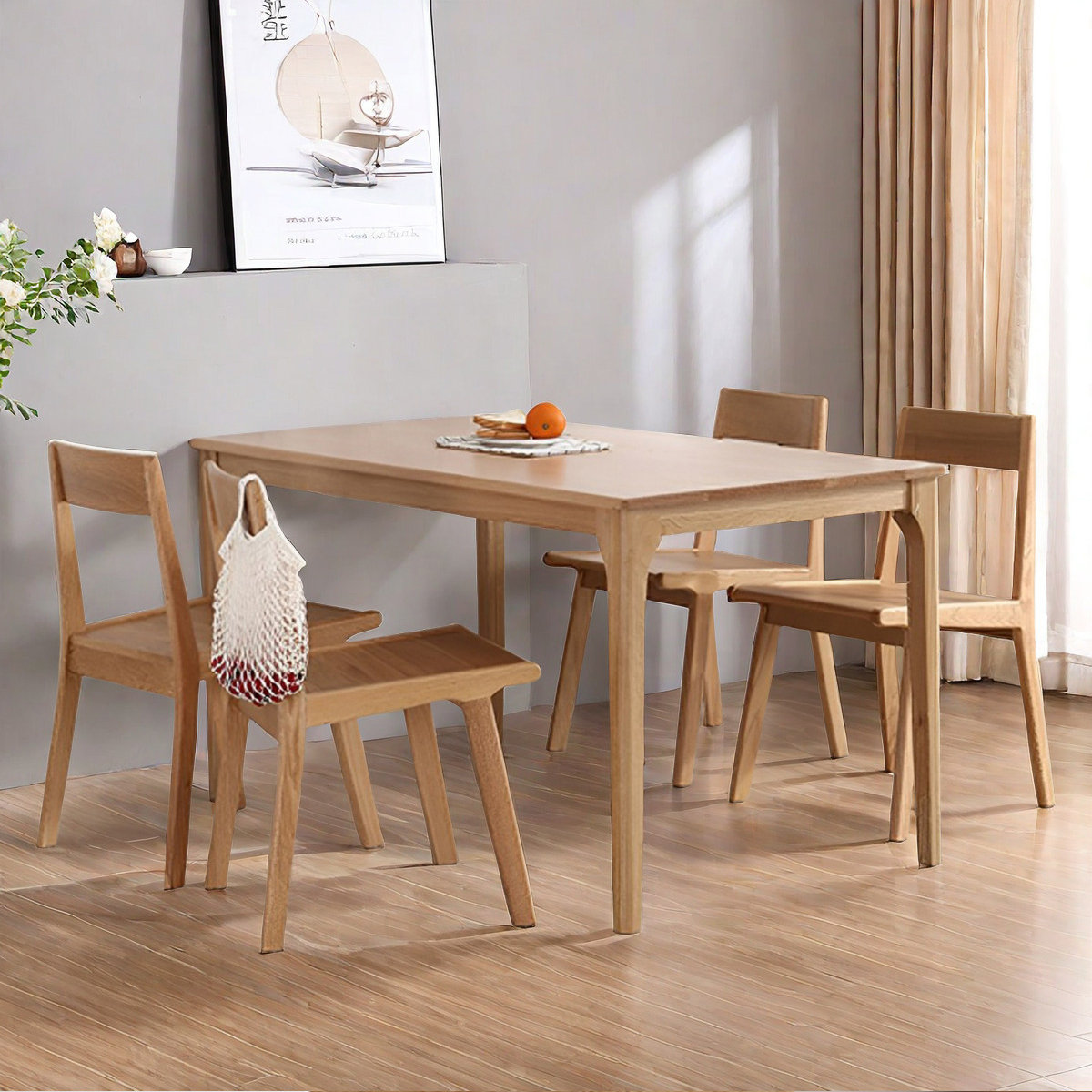 GINATOL Modern Solid Wood Rectangular Dining Table Sets | Wayfair