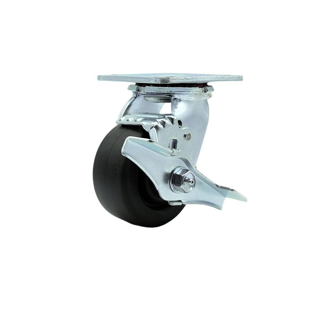 Service Caster 4 Inch Polyolefin Swivel Caster with Roller Bearing and ...